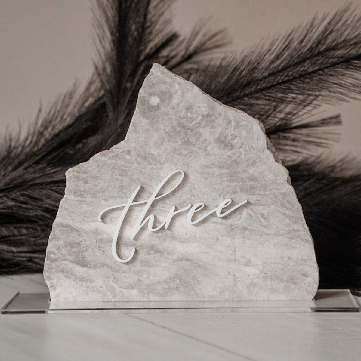 Marble Stone Table Numbers | Stone Table Numbers with Base – Blushing ...